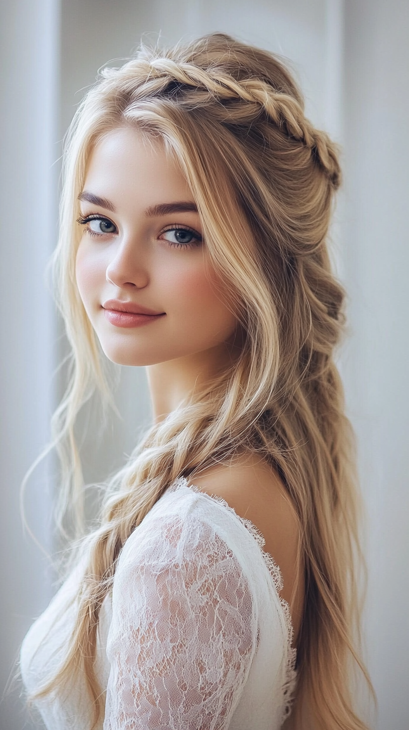 20 Half Up Half Down Hairstyles with Braids – Trendy & Stylish Looks ...